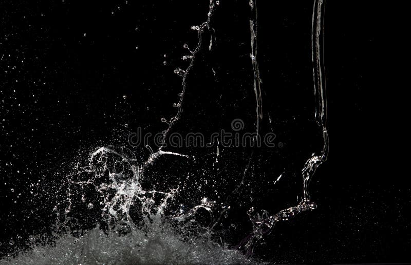 Blur Defocus Image of Water Hit Wall Ground, Explode into Drop Droplet ...