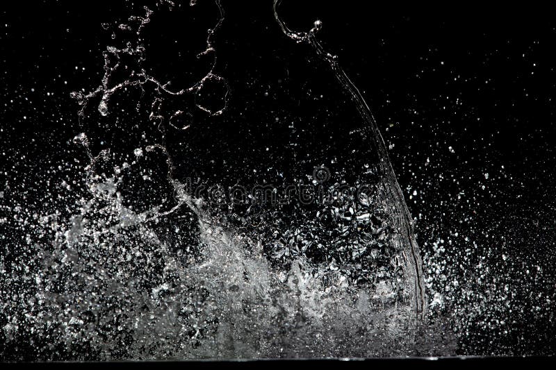 Blur Defocus Image of Water Hit Wall Ground, Explode into Drop Droplet ...