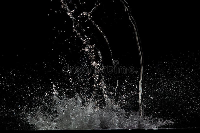 Blur Defocus Image of Water Hit Wall Ground, Explode into Drop Droplet ...