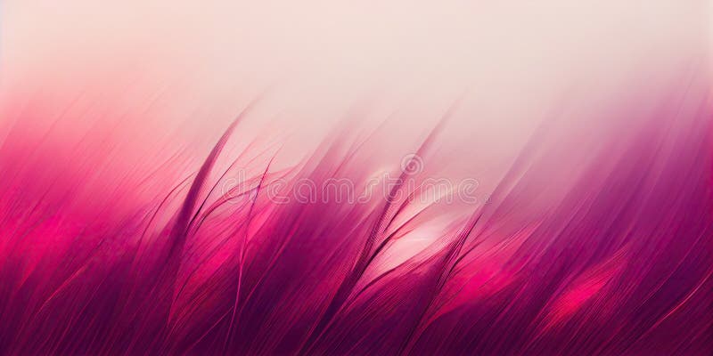 With a Blur Effect, Magenta Grass is Seen Fluttering in the Breeze ...