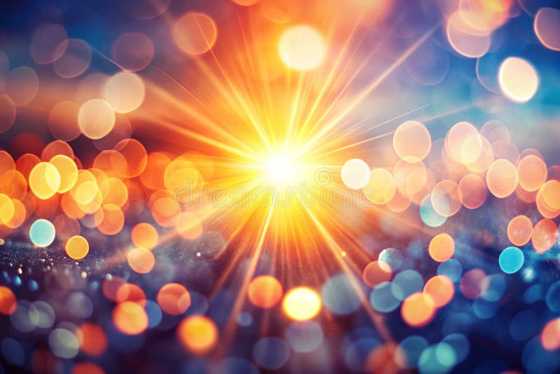 Blur Glow Overlay with Lens Flare and Bokeh Effect Stock Illustration ...