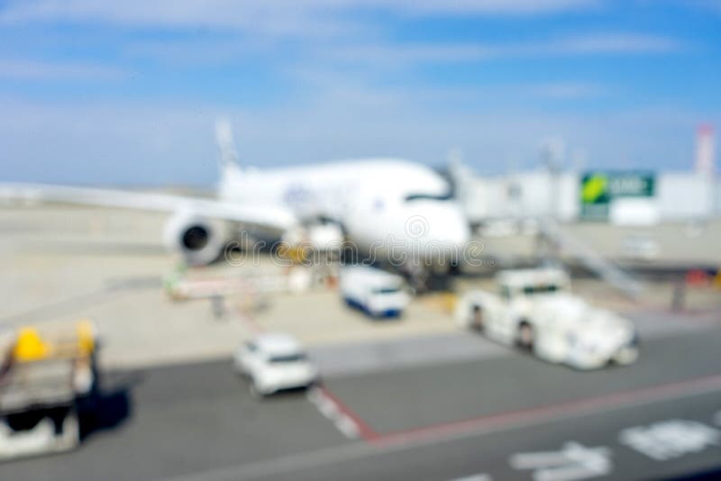 Blur Image of Airplane in the Airport Stock Photo - Image of ...