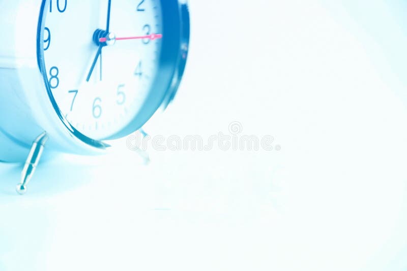 Blur Image a Part of Vintage Circle Clock on White Background Soft Blue ...