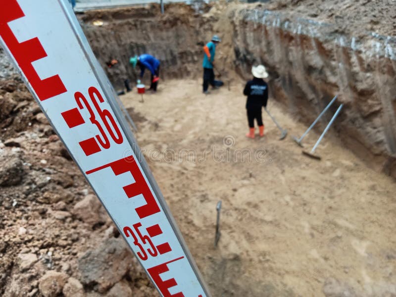 Survey Work. Level Camera for Survey Work and Check Ground Level and ...