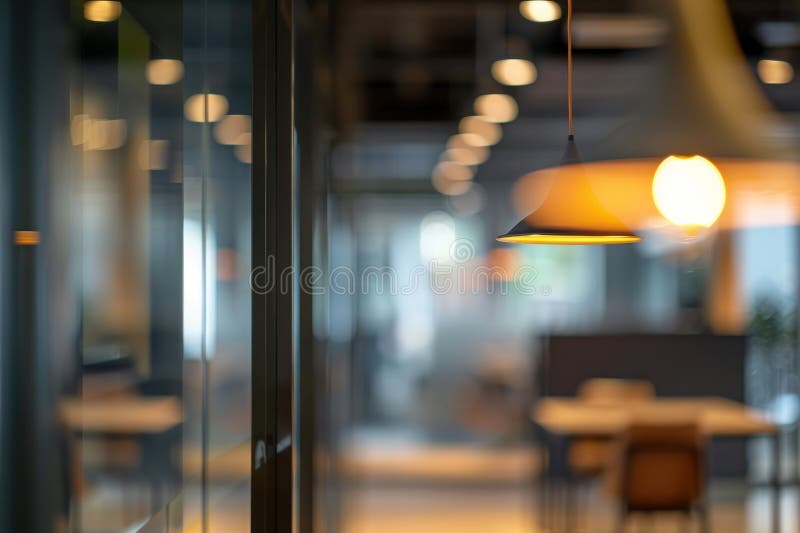 Blur Interior Inside Modern Office Building, Natural Rim Light ...