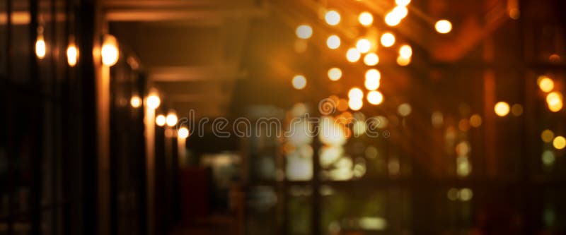 Blur Lamp Abstract Light Night in Bar or Pub Banner Background Stock ...
