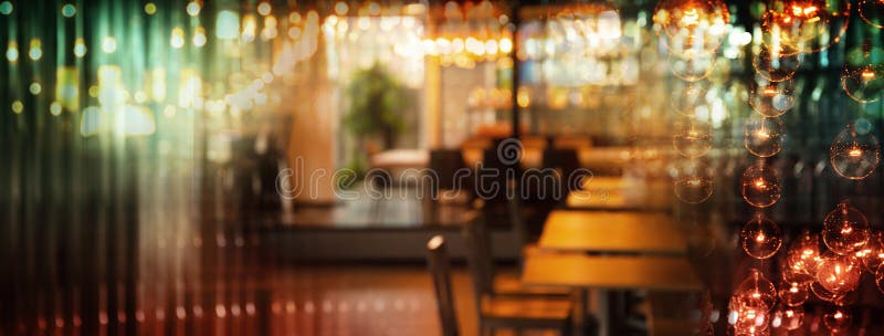 Blur Lamp Abstract Light at Party Night in Bar or Pub Banner Stock ...