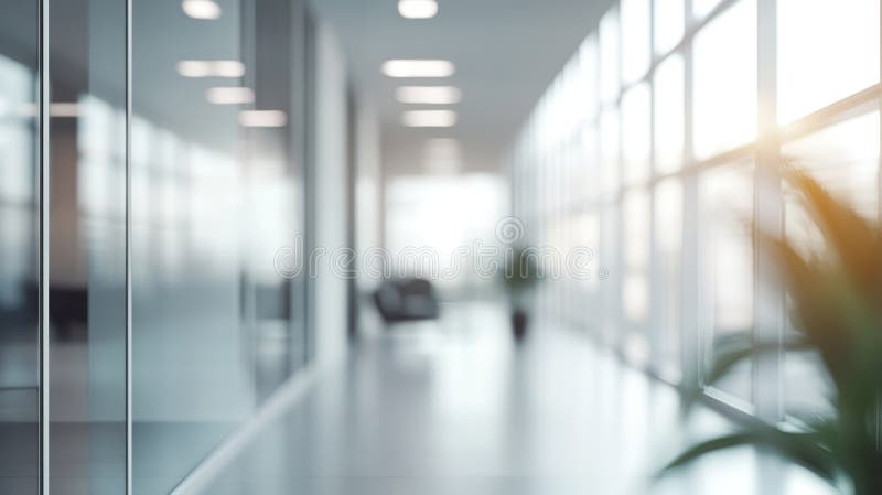 Blur Modern Light Office Lobby Corridor Background Business Abstract ...