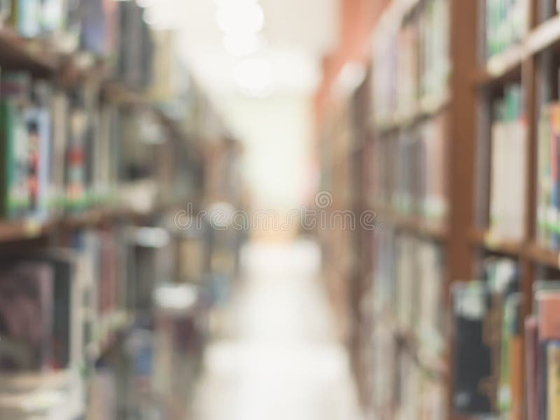 Blur School Library or Study Room with Book Shelves for Education ...