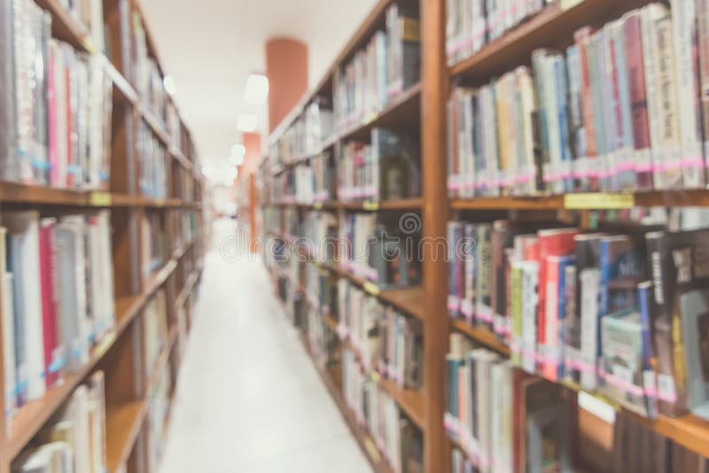 Blur School Library or Study Room with Book Shelves for Education ...