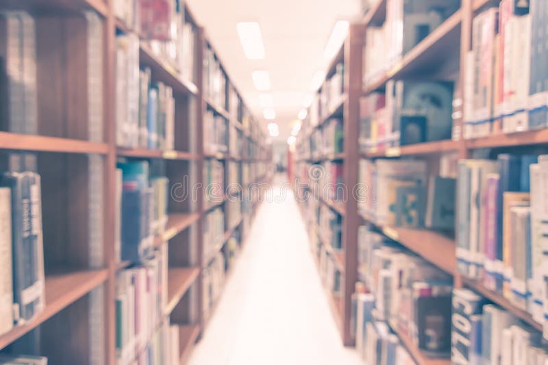 Blur School Library or Study Room with Book Shelves for Education ...
