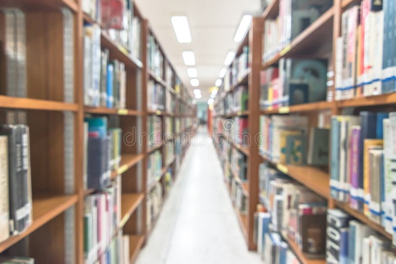 Blur School Library or Study Room with Book Shelves for Education ...