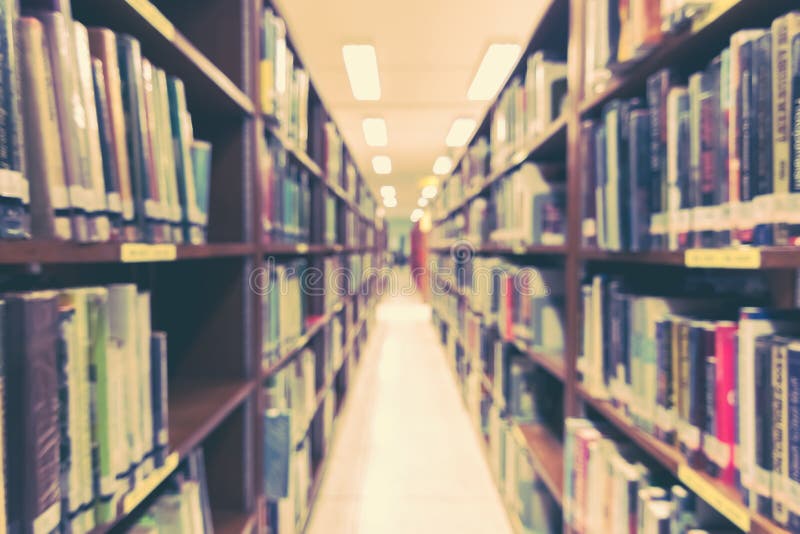 Blur School Library or Study Room with Book Shelves for Education ...