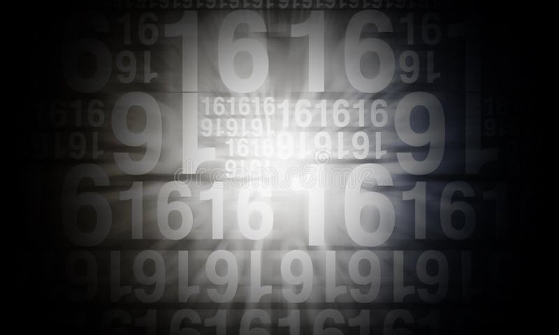 Blur Sixteen Number are Stack on Radial Blur Zoom Black Background ...