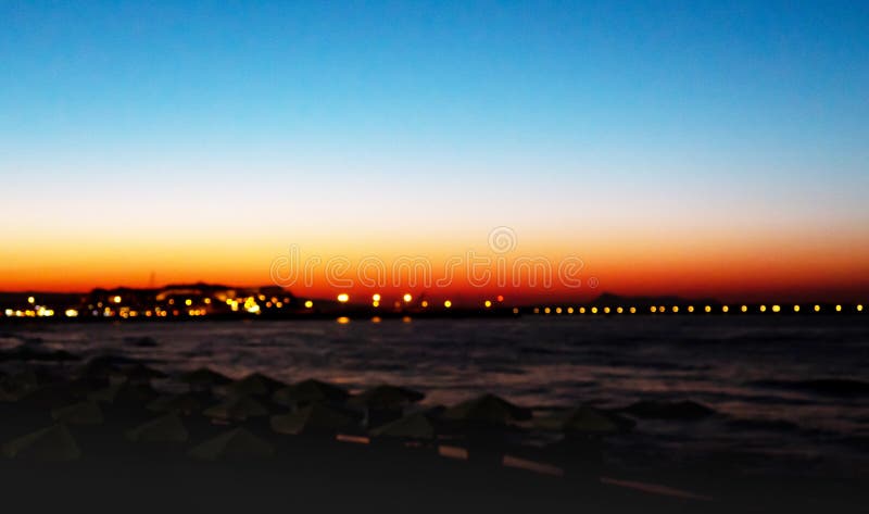 Sunset and lights stock image. Image of background, sunshine - 155704693