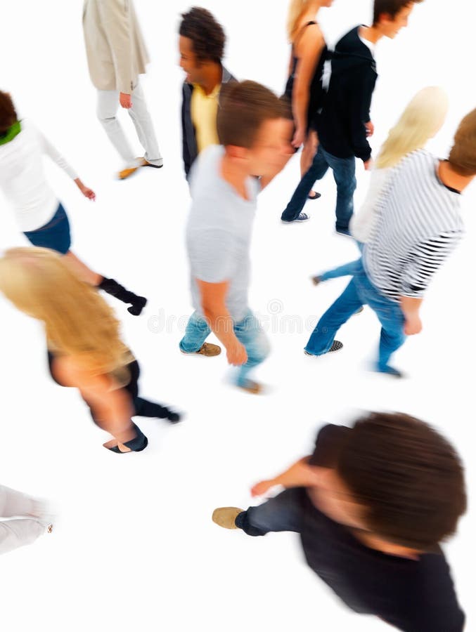 Blur View of Friends Walking Isolated Stock Image - Image of human ...