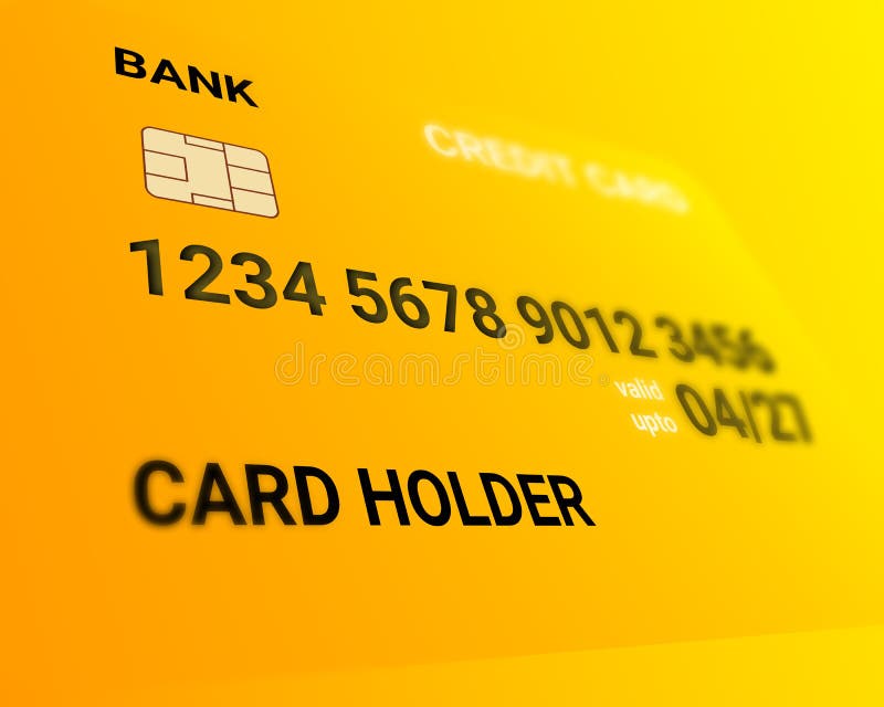 Blur View of Yellow Credit Card Stock Illustration - Illustration of ...