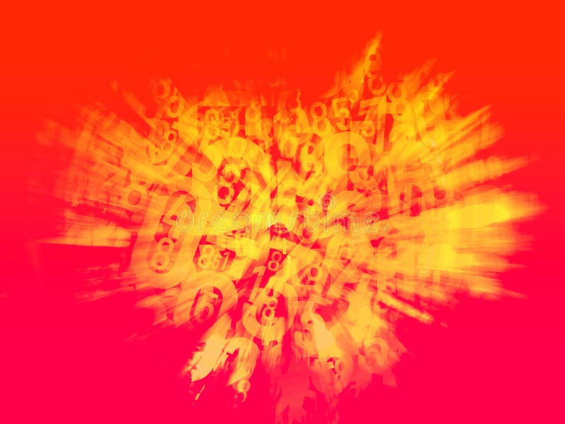 Blur Yellow Numbers Arranged Overlapping Each Other on Gradient Red and ...