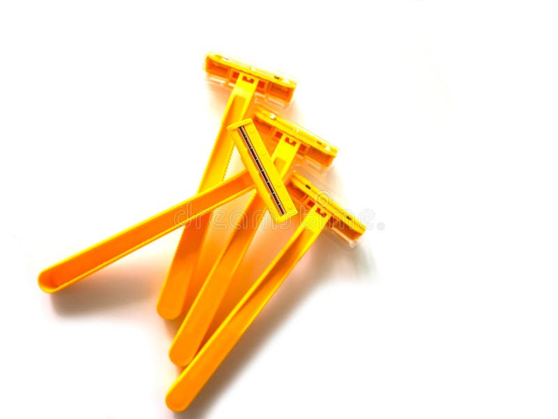 Blur, Yellow Razor ,yellow Shave on White Background Stock Photo ...