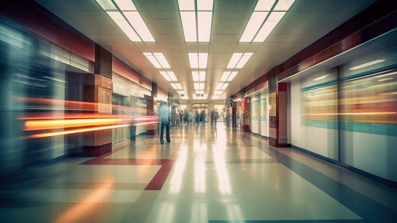 Blured Motion in ER of Hospital, Unfocused Background Stock ...