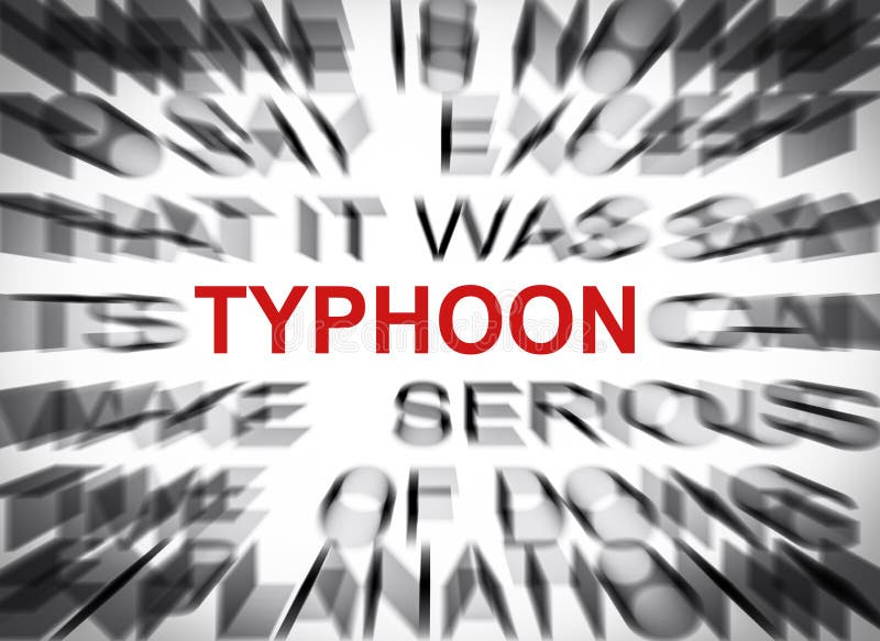 Blured Text with Focus on TYPHOON Stock Image - Image of marketing ...