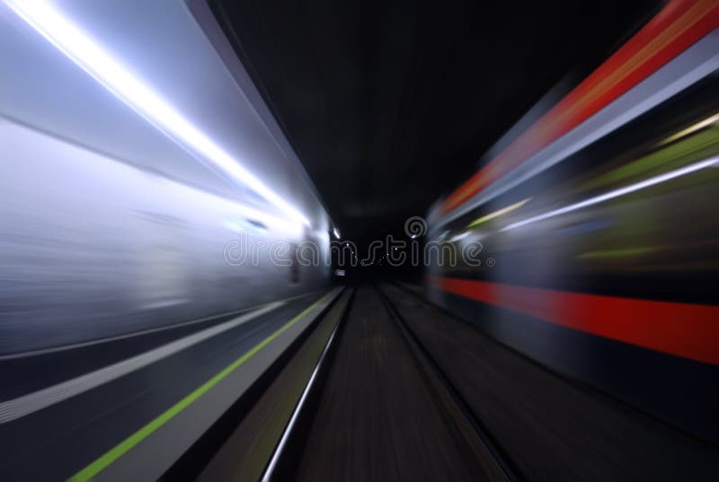 Blured Underground Train and Platform Lights Stock Image - Image of ...