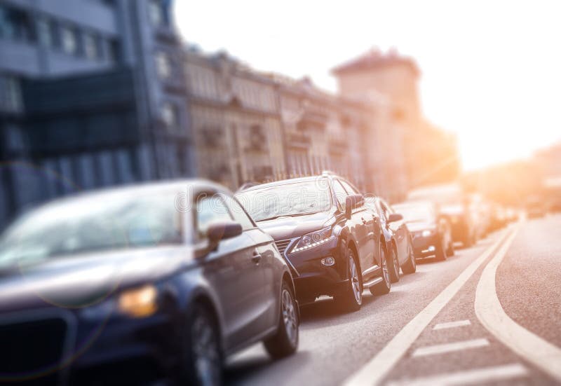 Blured View from Below To the Lane with Cars Stock Image - Image of ...