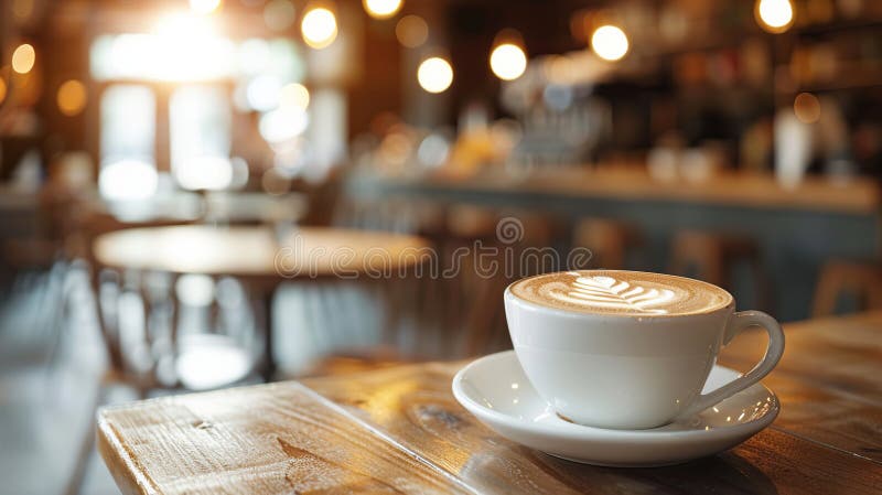 Blurred Abstract Background of Coffee Latte Art in Coffee Shop ...