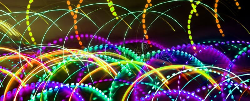 Blurred Abstract Background. Drawing with Light, Garlands. Stock Photo ...