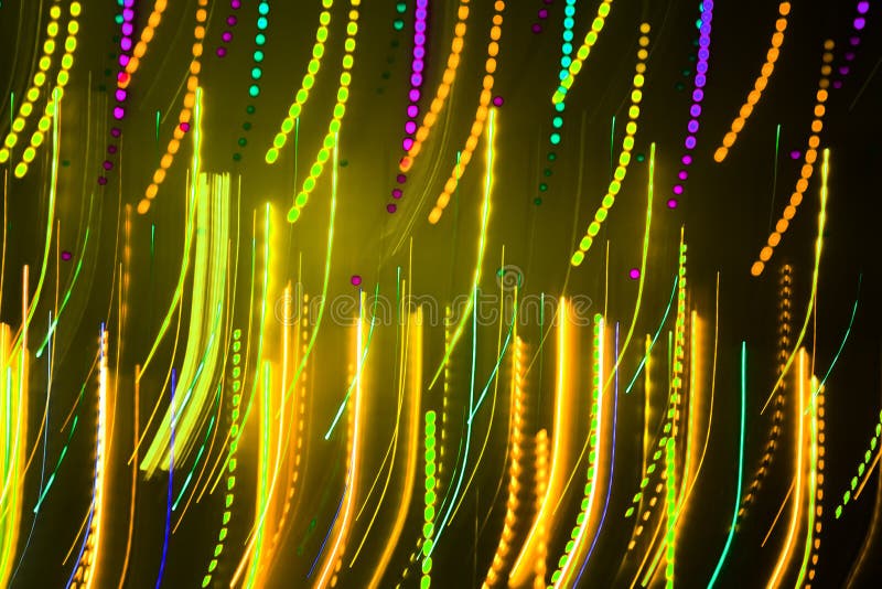 Blurred Abstract Background. Drawing with Light, Garlands. Stock Image ...