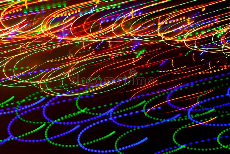 Blurred Abstract Background. Drawing with Light, Garlands. Stock Photo ...