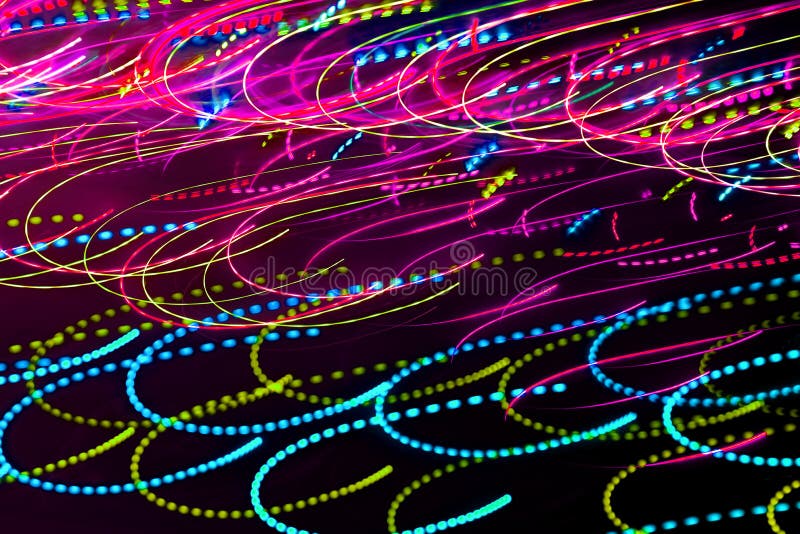 Blurred Abstract Background. Drawing with Light, Garlands. Stock Image ...