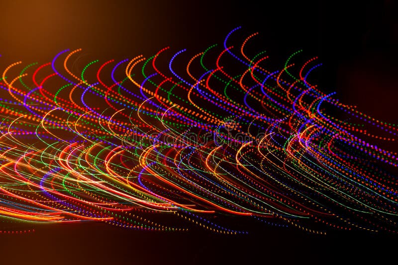 Blurred Abstract Background. Drawing with Light, Garlands. Stock Image ...
