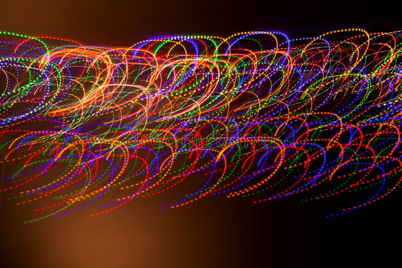 Blurred Abstract Background. Drawing with Light, Garlands. Stock Photo ...