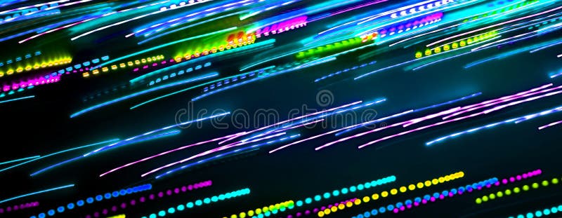 Blurred Abstract Background. Drawing with Light, Garlands. Stock Photo ...