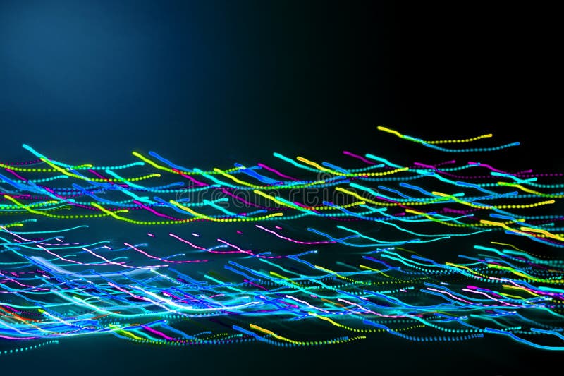 Blurred Abstract Background. Drawing with Light, Garlands. Stock Photo ...