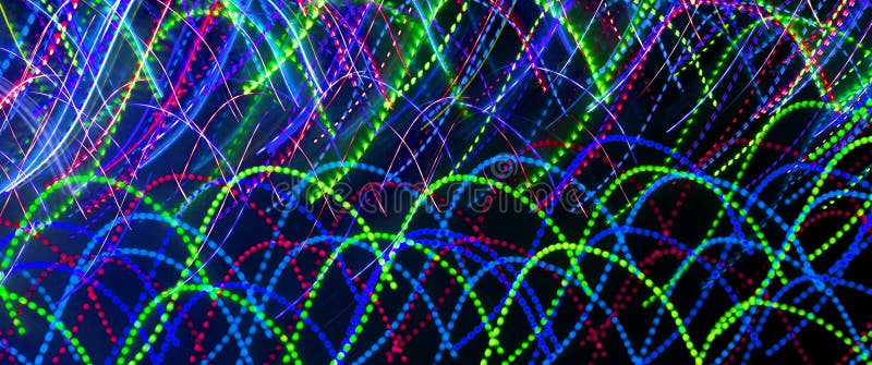 Blurred Abstract Background. Drawing with Light, Garlands. Stock Image ...