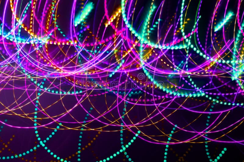 Blurred Abstract Background. Drawing with Light, Garlands. Stock Image ...