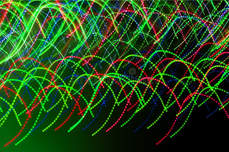 Blurred Abstract Background. Drawing with Light, Garlands. Stock Image ...