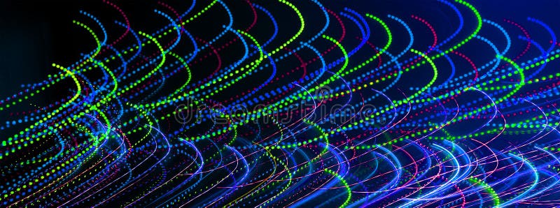 Blurred Abstract Background. Drawing with Light, Garlands. Stock Photo ...