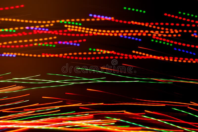 Blurred Abstract Background. Drawing with Light, Garlands. Stock Image ...