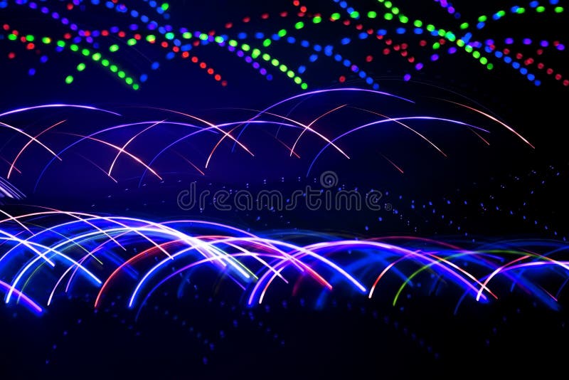 Blurred Abstract Background. Drawing with Light, Garlands. Stock Image ...