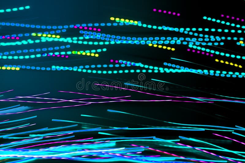 Blurred Abstract Background. Drawing with Light, Garlands. Stock Image ...