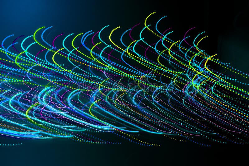 Blurred Abstract Background. Drawing with Light, Garlands. Stock Image ...