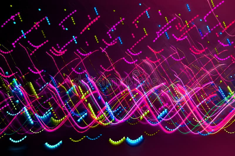 Blurred Abstract Background. Drawing with Light, Garlands. Stock Photo ...