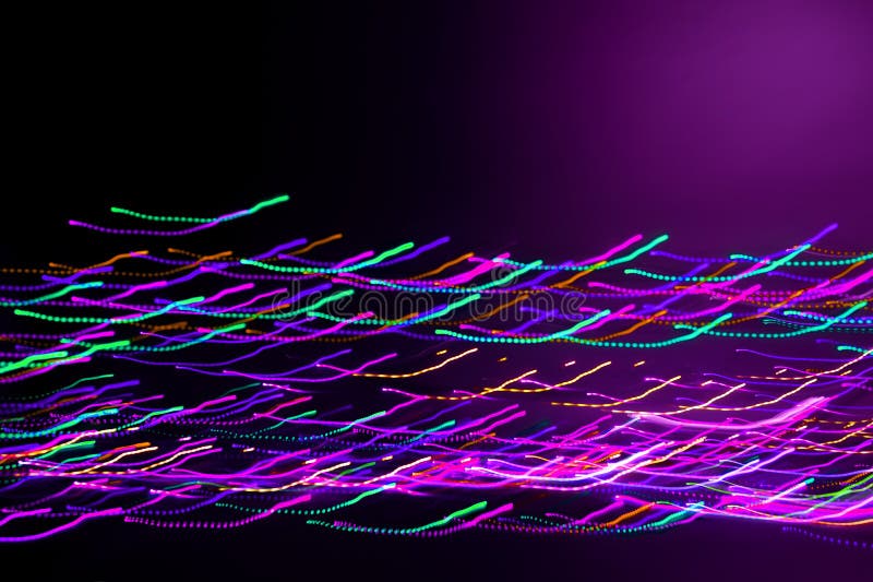 Blurred Abstract Background. Drawing with Light, Garlands. Stock Photo ...