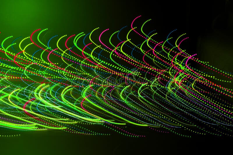 Blurred Abstract Background. Drawing with Light, Garlands. Stock Photo ...