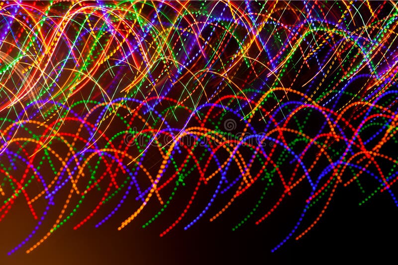Blurred Abstract Background. Drawing with Light, Garlands. Stock Photo ...