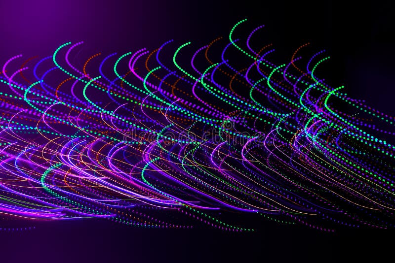 Blurred Abstract Background. Drawing with Light, Garlands. Stock Photo ...