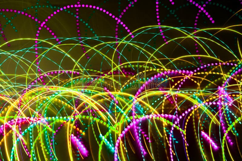 Blurred Abstract Background. Drawing with Light, Garlands. Stock Photo ...